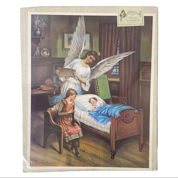 Vintage | Art | Vintage Guardian Angel Victorian Old Print Factory ...